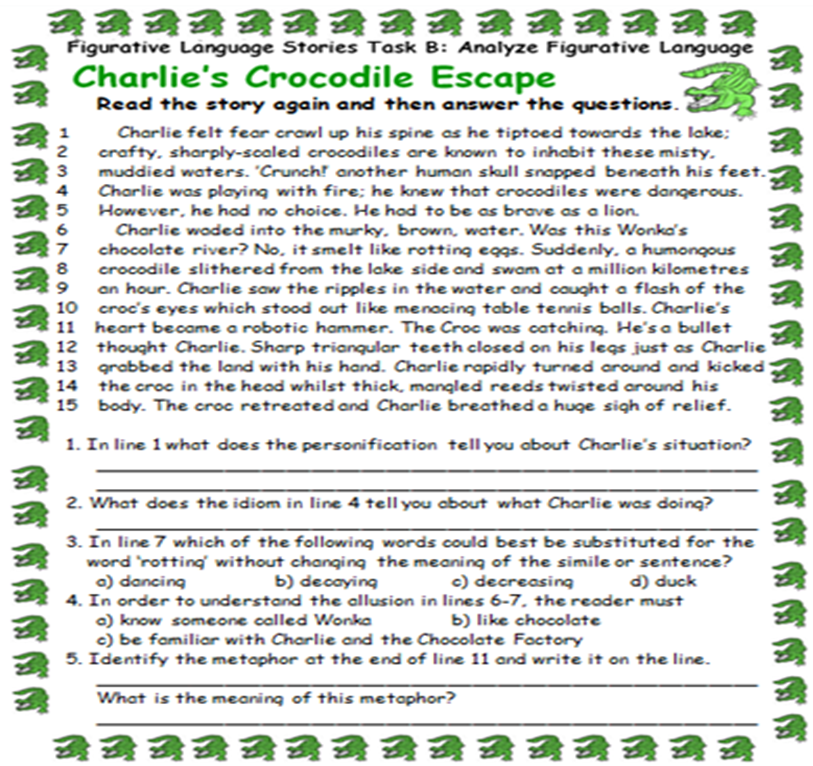 Free Figurative Language Story Teaching Resources