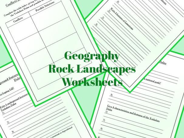 Geography Rock Landscapes Worksheets | Teaching Resources