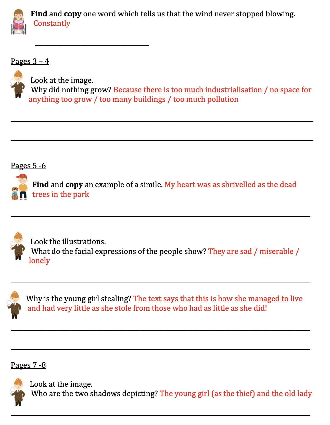 The Promise by Nicola Davies Reading Comprehension Questions and ...