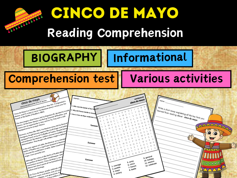cinco de mayo , the story , reading comprehension , information text ...