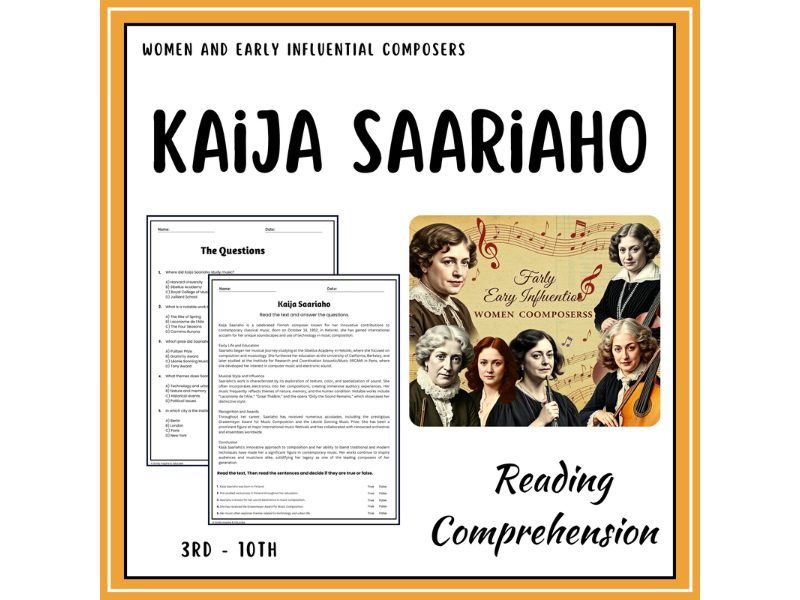 Women and Early Influential Composers: Reading Comprehension Passages ...