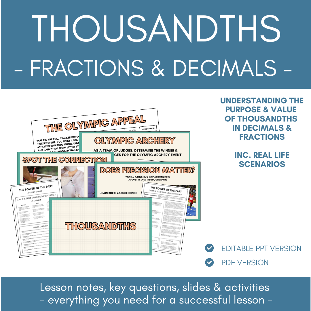 Thousandths | Fractions & Decimals | Lesson Notes, Slides & Activities ...