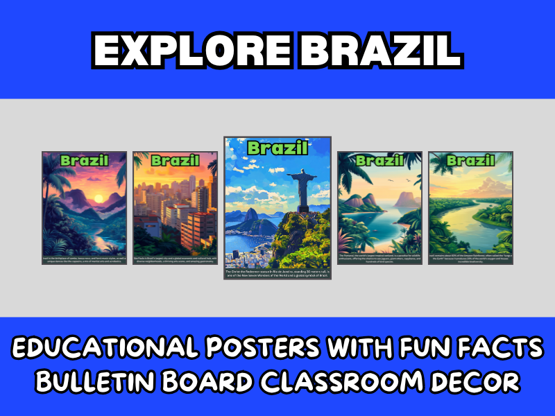 Explore Brazil – Educational Posters with Fun Facts | Bulletin Board ...