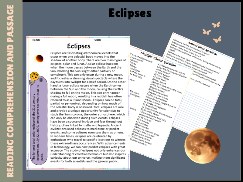 Eclipse Exploration: Engaging Reading Passage & Questions | Teaching ...