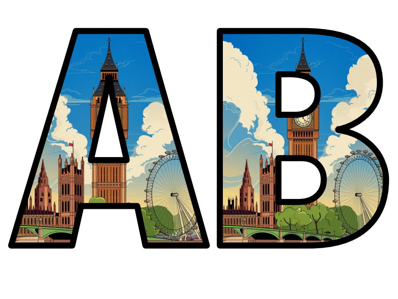 BIG BEN London Eye Palace Lettering Set Display Title Letters Numbers ...