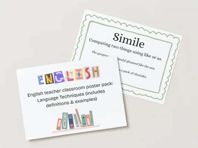 English Classroom Posters - Language Devices | Teaching Resources
