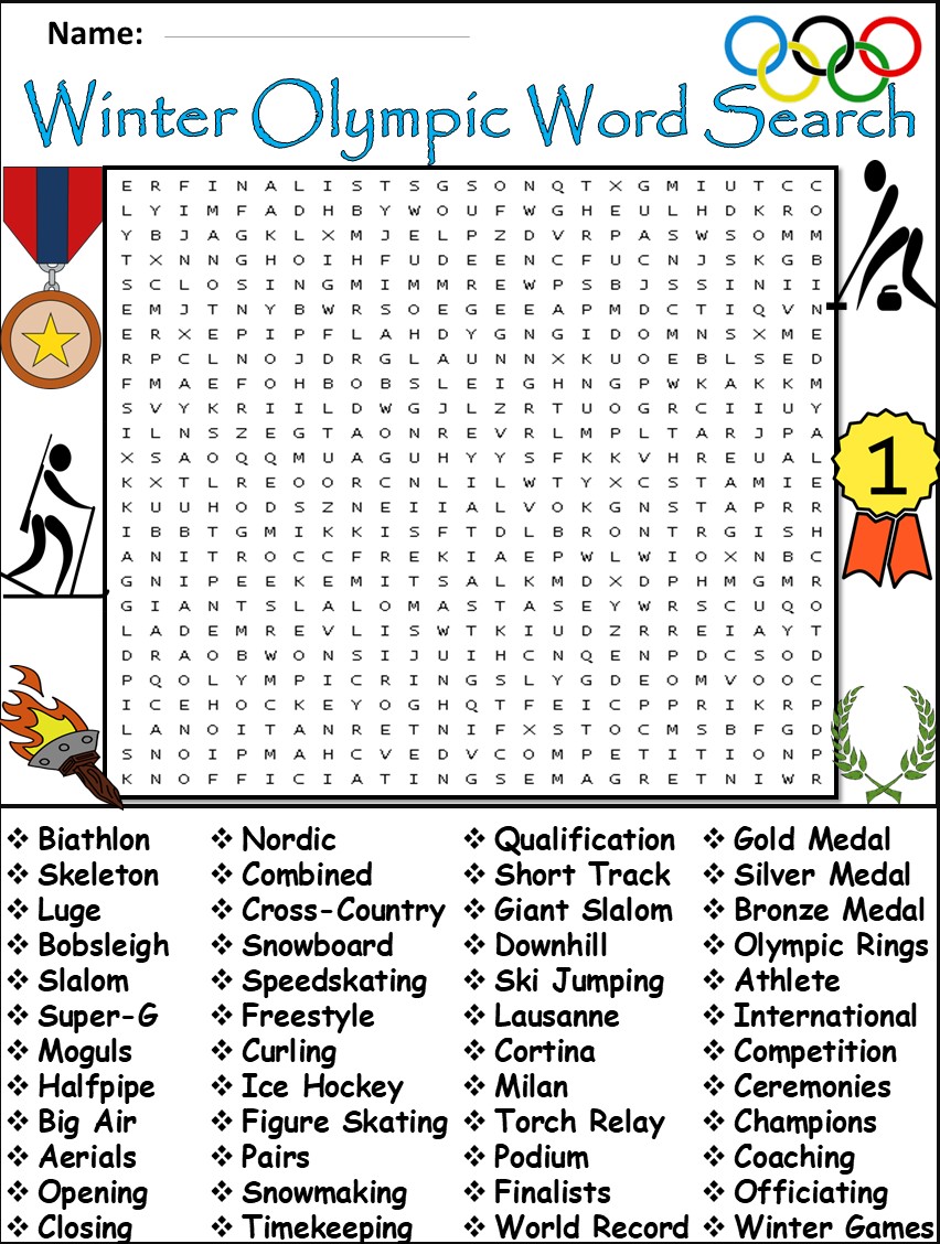 Winter Olympics 2026 Word Search & Maze Puzzle|48 Hard Winter Sports ...