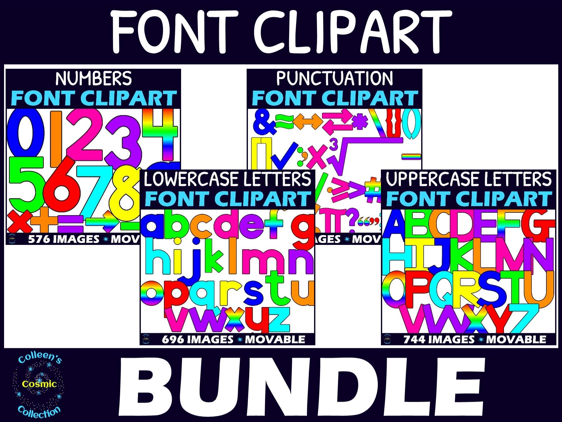 Alphabet And Numbers Font Clipart BUNDLE With Spanish Accents And Alphabet And Numbers Font Clipart BUNDLE With Spanish Accents And
