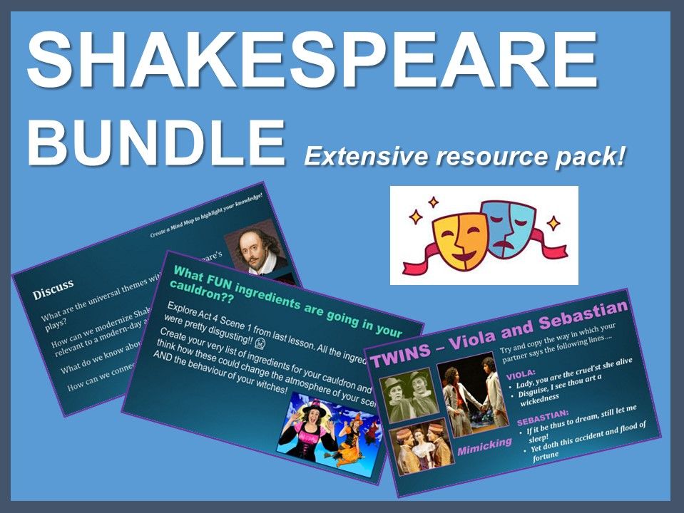 Shakespeare DRAMA Bundle: Romeo & Juliet, Macbeth and Twelfth Night ...