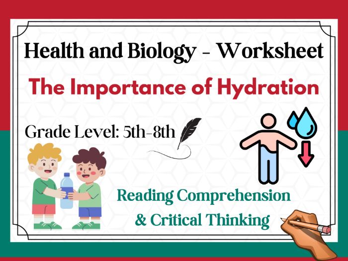 The Importance of Hydration: Reading Comprehension Passages & Questions ...