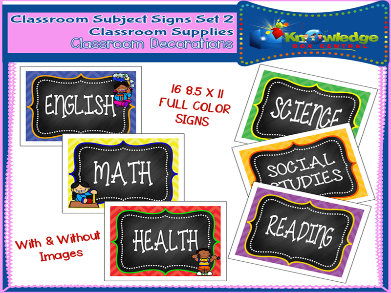 Classroom Subject Signs Set 2 | Teaching Resources