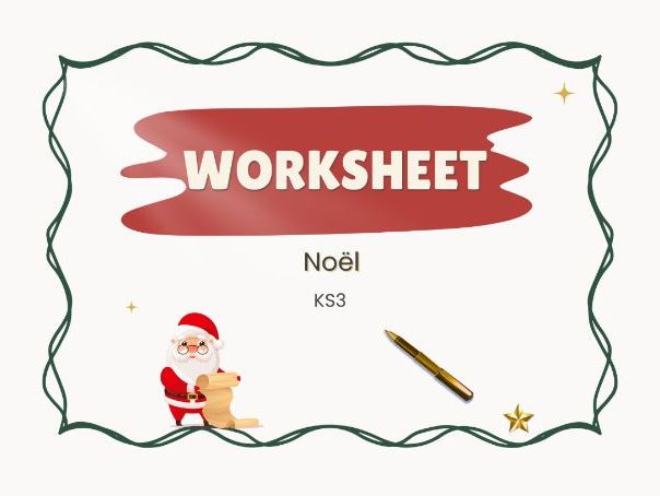 Noël – KS3 Worksheet – Christmas vocabulary in French | Teaching Resources