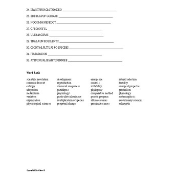 Biological Principles and Zoology Word Scramble for Zoology | Teaching ...