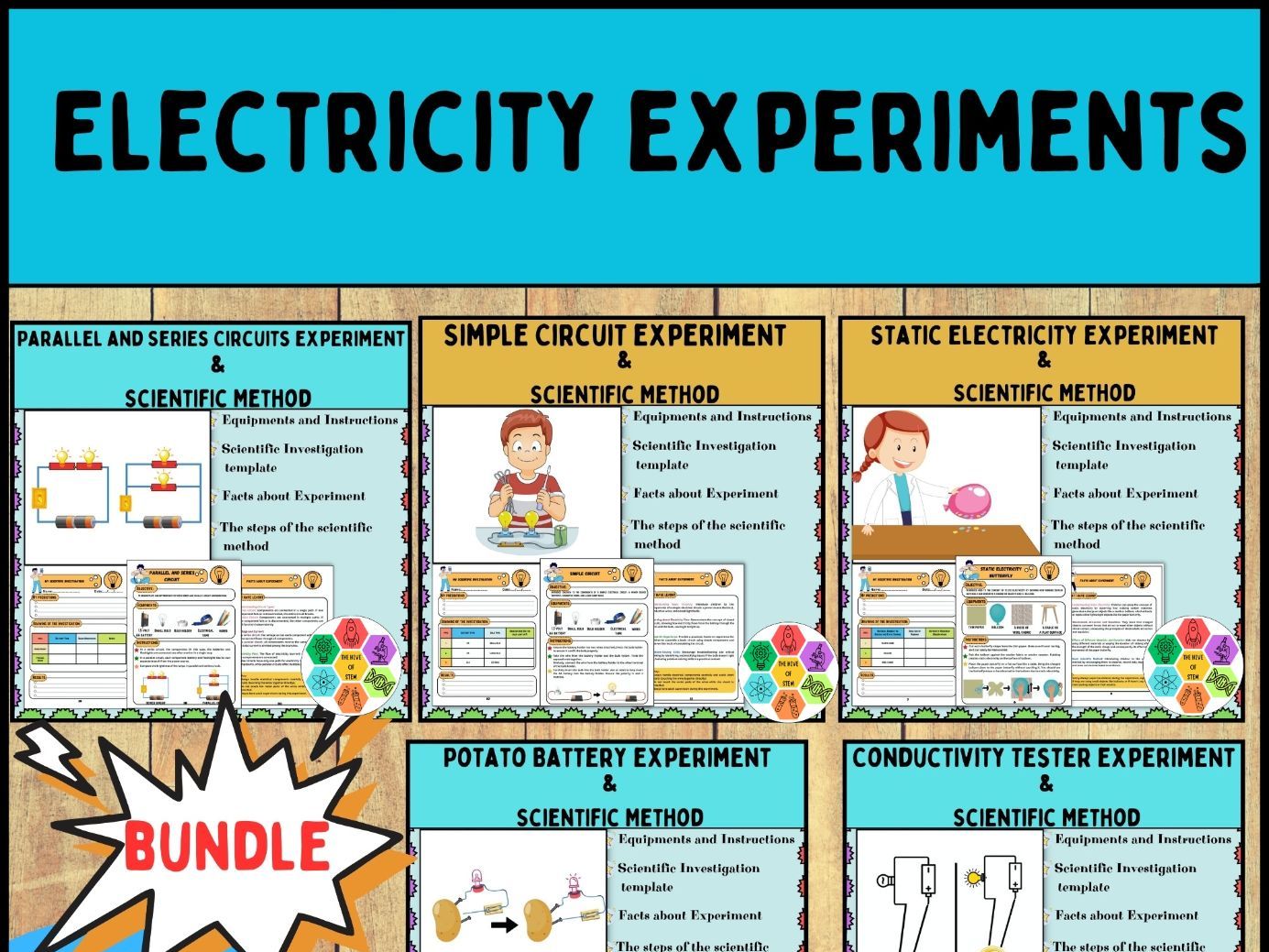 Electricity Experiments Bundle : STEM activities and Scientific Method ...