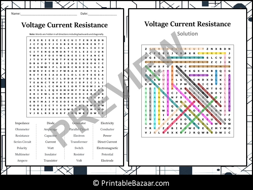Resistance Voltage And Current Worksheet at Rosalie Kirby blog