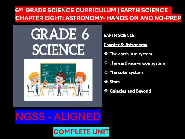 Grade 6 Science Curriculum Earth Science -ASTRONOMY | NGSS | Teaching ...
