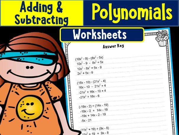 Adding and Subtracting Polynomials Worksheets | Algebra Practice ...