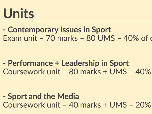 CNAT Sport Studies New Spec - Topic Area 1 - 8 Lesson and Resource Pack ...