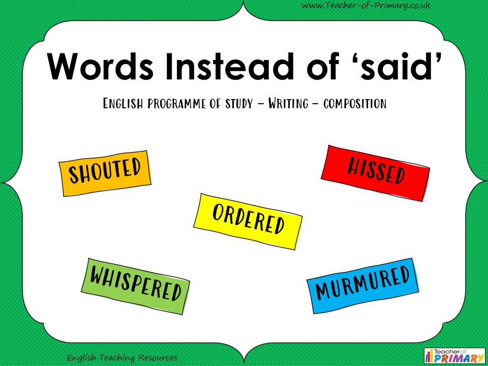 Words Instead Of Said KS2 Teaching Resources