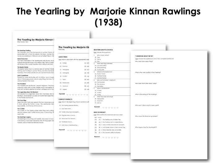 The Yearling by Marjorie Kinnan Rawlings (1938) | Teaching Resources