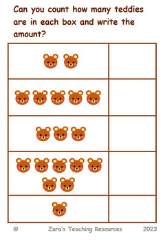 Teddy Bear Themed Maths Worksheet | Counting up to 10 | Teaching Resources
