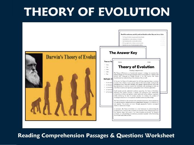 Theory of Evolution: Reading Comprehension Passages & Questions ...