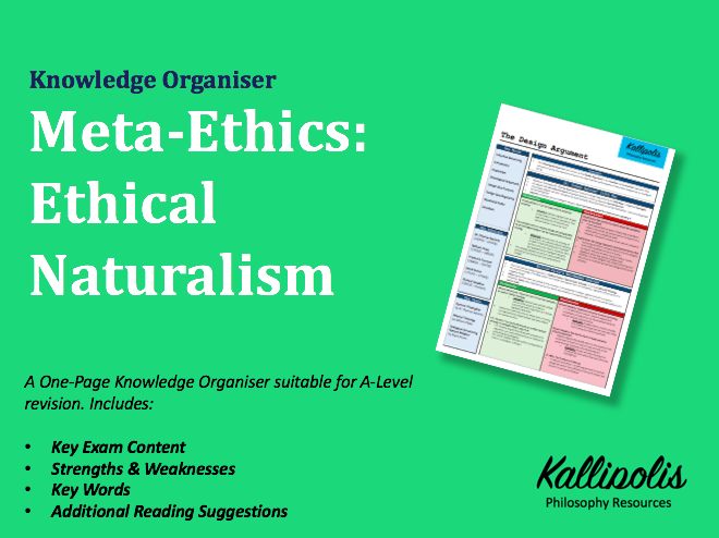 Meta- Ethics: Ethical Naturalism - Knowledge Organiser | Teaching Resources