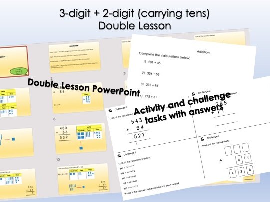 Year 3 Addition And Subtraction 3 digit 2 digit Triple Lesson 