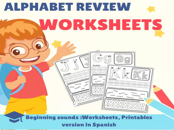 Alphabet Review : Beginning Letter sounds, Worksheets, Printables ...