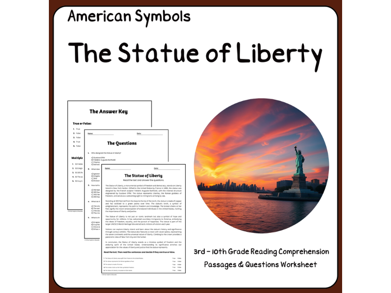 The Statue of Liberty - Reading Comprehension Passages & Questions ...