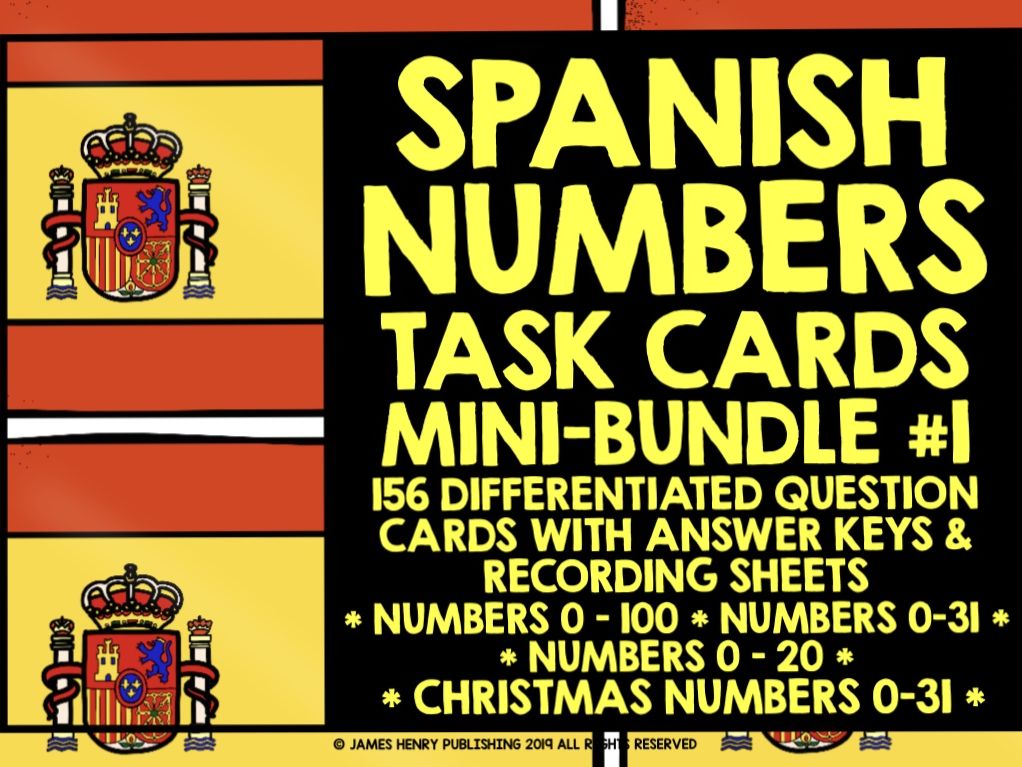 SPANISH NUMBERS TASK CARDS BUNDLE | Teaching Resources