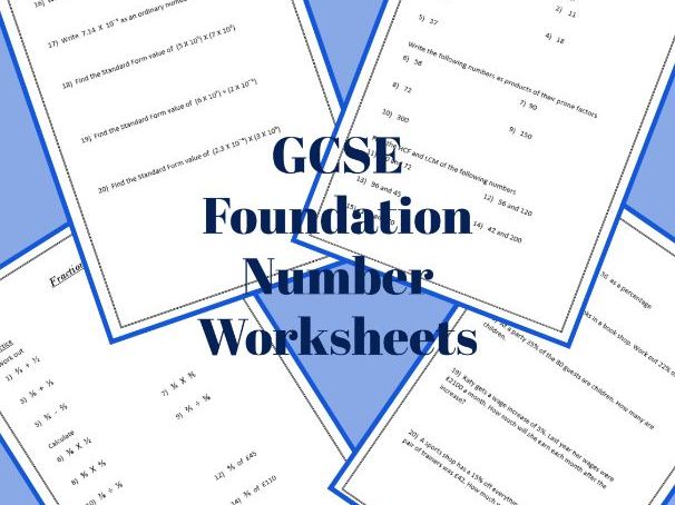 10 GCSE Foundation Number Worksheets | Teaching Resources