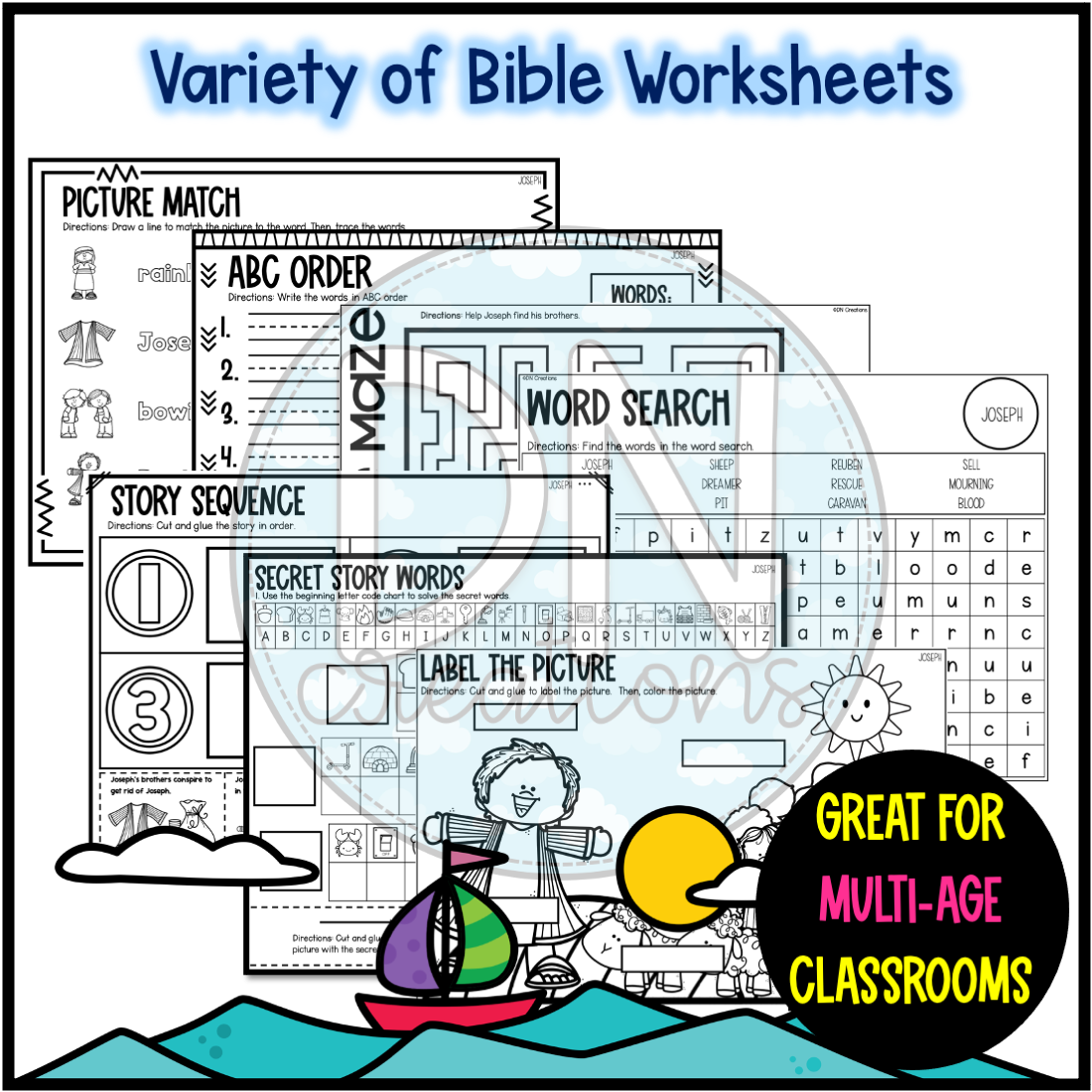 Joseph and His Brothers Bible Activities for Sunday School Lesson or ...