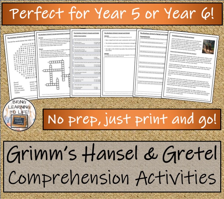Brothers Grimm's Hansel and Gretel Reading Comprehension | Year 5 or ...