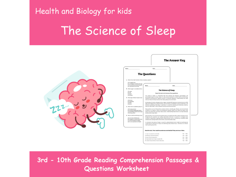 The Science of Sleep Reading Comprehension Passages & Questions ...