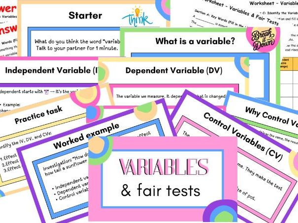 Year 7 Science Lesson Pack – Variables & Fair Tests | Teaching Resources