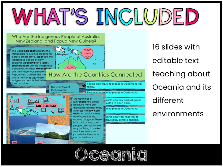 Year 3 Geography NZ Curriculum Oceania Environments Lesson Slides ...