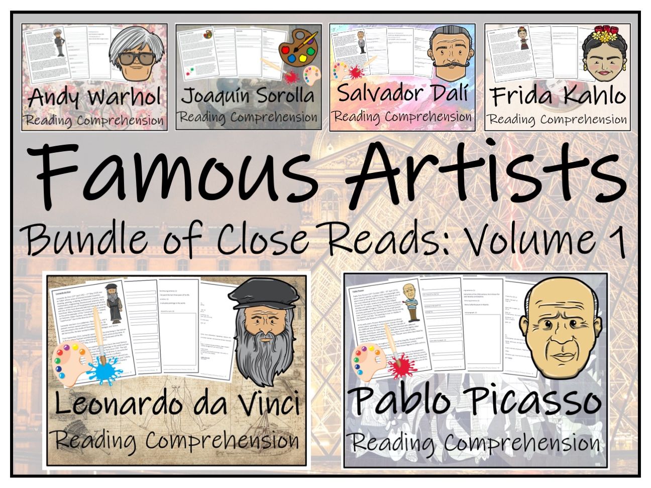 UKS2 Literacy Famous Artists Bundle of Six Reading Comprehension ...