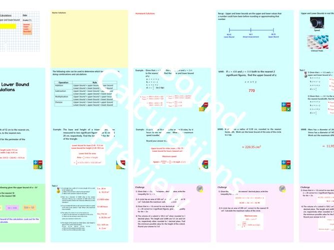 Upper And Lower Bounds Calculations Maths Gcse Higher Activinspire