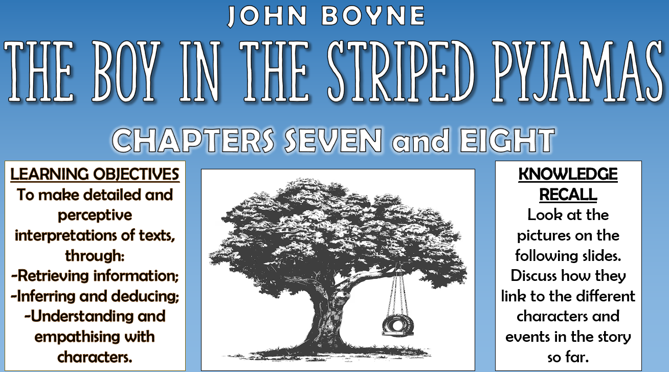 The Boy in the Striped Pyjamas - Chapters 7-8 - Double Lesson ...