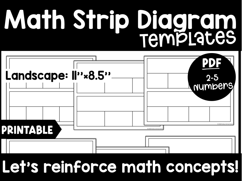 Blank Math Strip Diagram Templates - Printable - 2 to 5 Numbers ...
