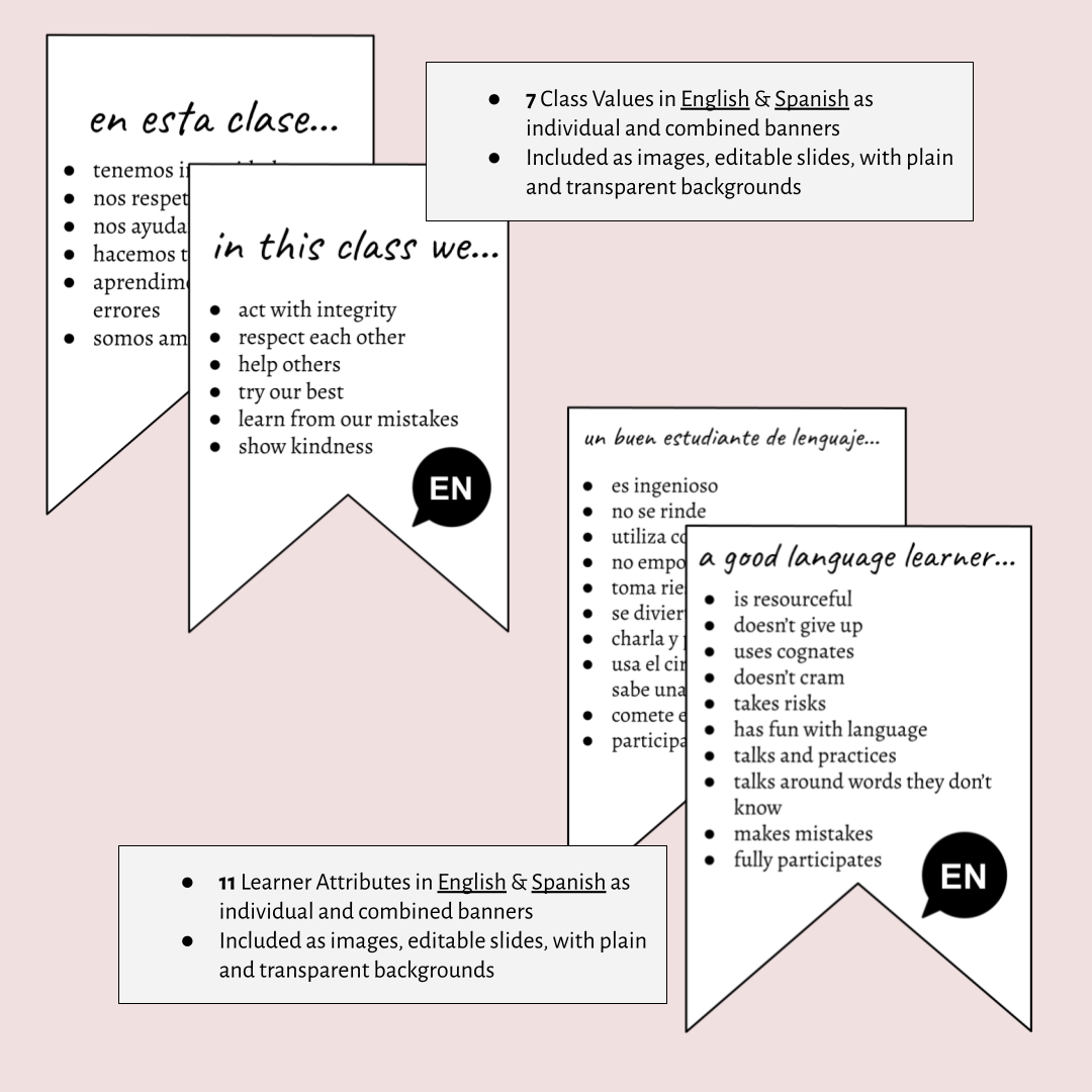 Spanish Class Values and Learner Attributes | Teaching Resources