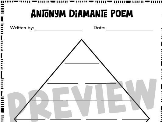 Blank Diamante Poem Templates - Printable | Teaching Resources