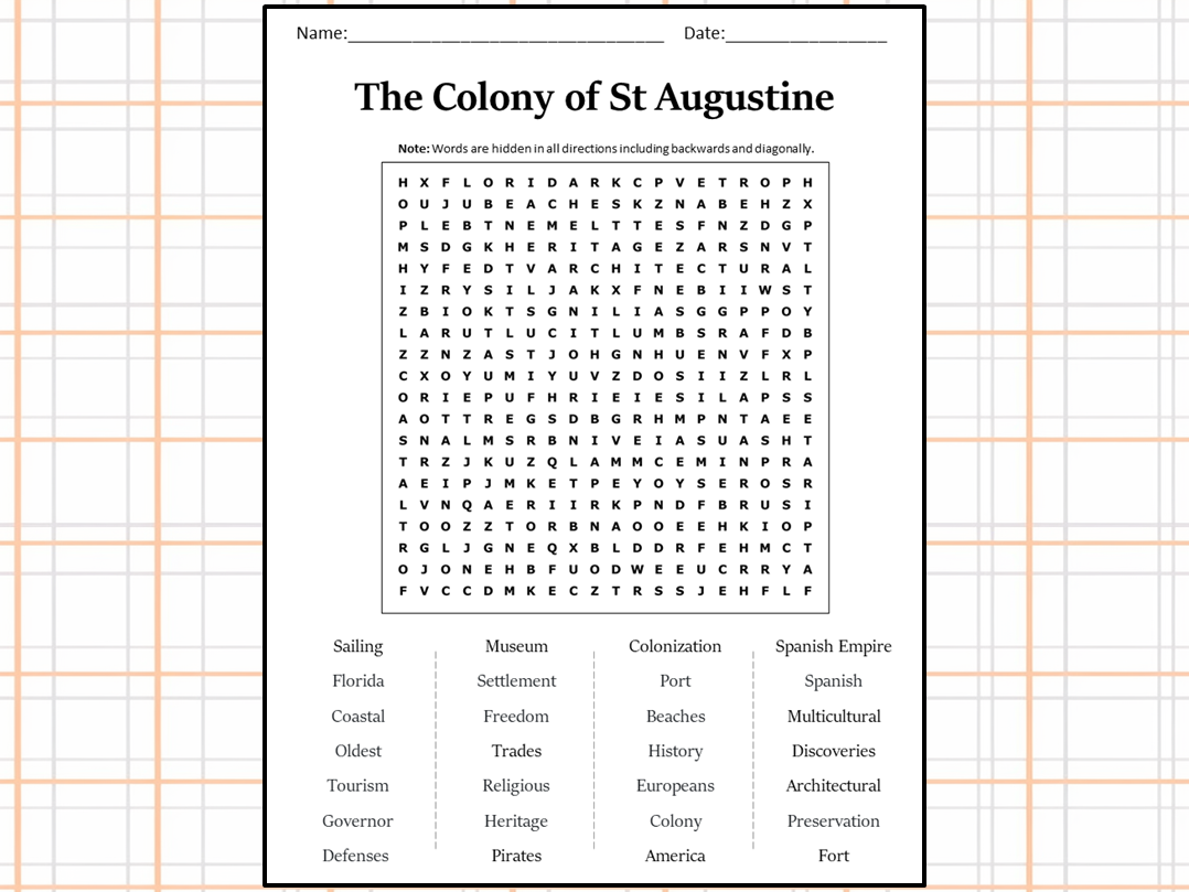 St Augustine Worksheets St Augustine Florida Lesson Plans & Worksheets