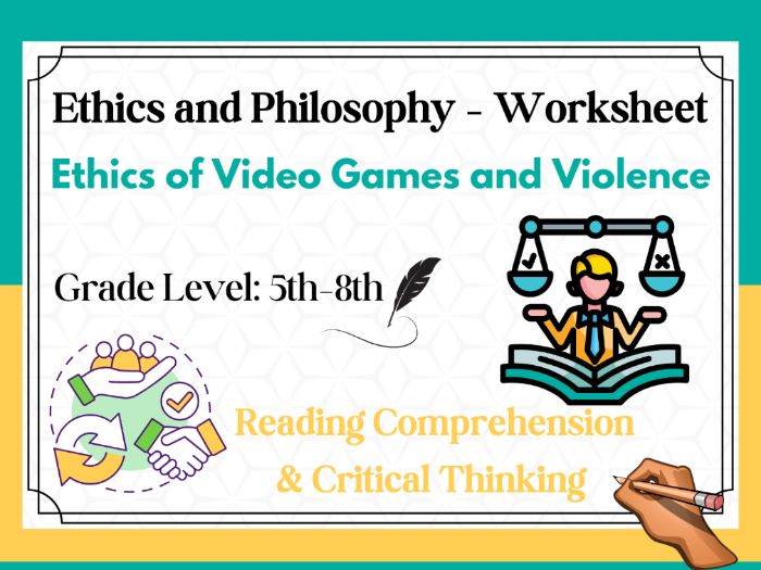 Ethics of Video Games and Violence: Reading Comprehension Passages ...