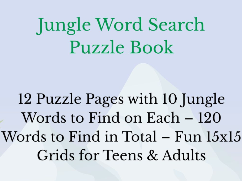 Jungle Word Search Puzzle Book | Teaching Resources