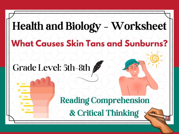 What Causes Skin Tans and Sunburns?: Reading Comprehension Passages ...