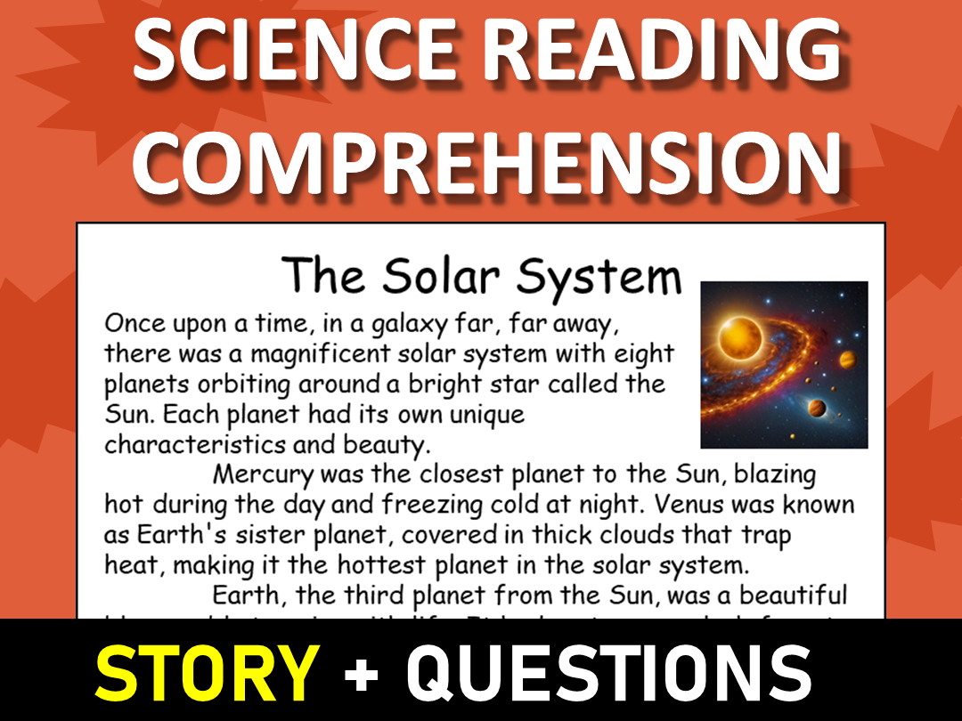 The Solar System Reading Science Story Comprehension Questions ...