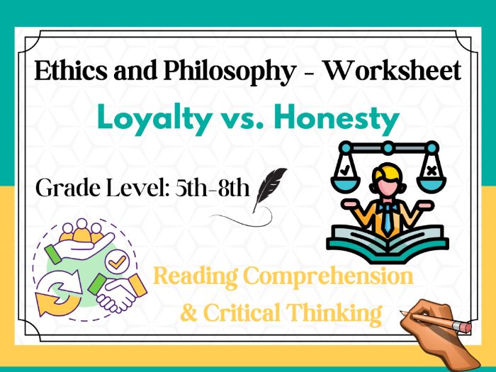 Loyalty vs. Honesty: Reading Comprehension Passages & Questions Worksheets | Teaching Resources
