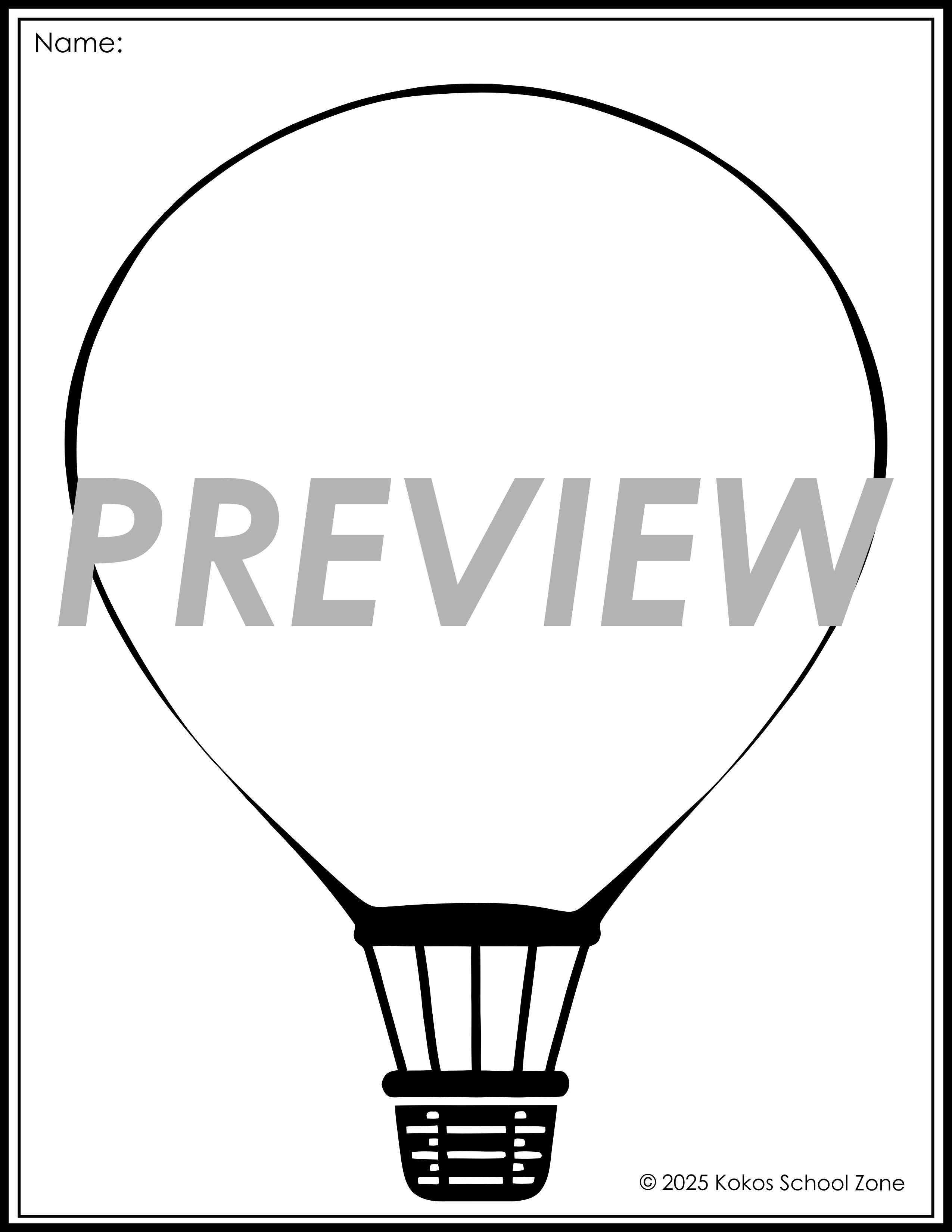 Hot Air Balloon Writing Paper Blank Lined and Dotted Handwriting Lines ...